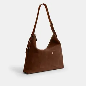 COACH Mott Suede Messenger Bag - Warm Brown