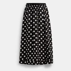 COACH Polka Dot Taffeta Maxi Skirt