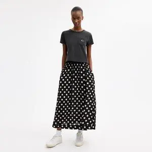 COACH Polka Dot Taffeta Maxi Skirt