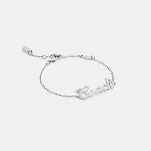 COACH® Script Nameplate Chain Bracelet - Silver