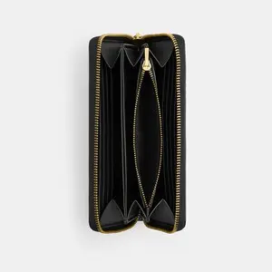 COACH Disney X Essential Accordion Zip Wallet With Pluto Applique - Brass/black Multi