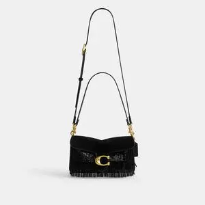 COACH Tabby Shoulder Bag 26 With Crystal Beaded Fringe - Brass/black