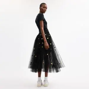 COACH Sequin Paillette Tulle Maxi Skirt