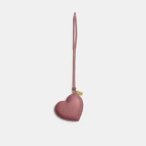 COACH Heart Puffy Bag Charm - Brass/peony