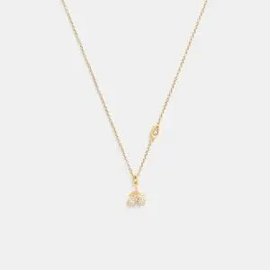COACH® Pavé Cherry Pendant Necklace - Gold/crystal