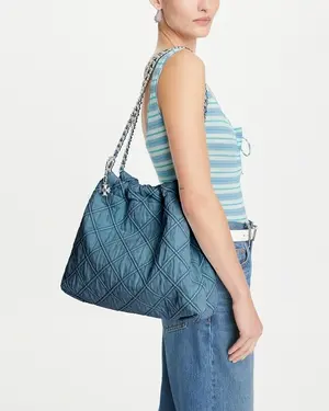 Tory Burch Fleming Hobo Bag - Denim
