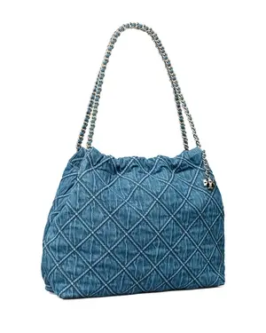 Tory Burch Fleming Hobo Bag - Denim