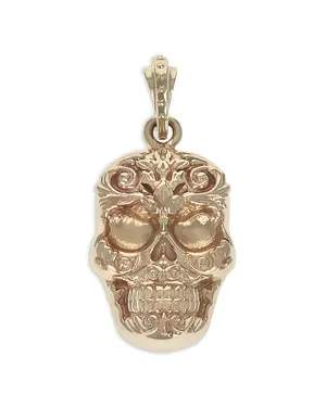 KING BABY STUDIO Carved Baroque Skull Pendant - Gold