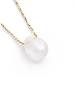 ANA LUISA Plated Pebble Pendant Necklace - White