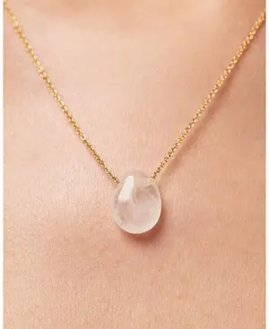 ANA LUISA Plated Pebble Pendant Necklace - White
