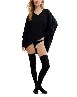 Free People Staycation Pullover Top - Black