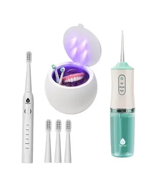 PURSONIC Complete Oral Care & Hygiene Bundle: Ultrasonic Cleaner Pod - White