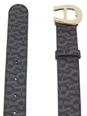 AIGNER Monogram Belt With Logo Buckle