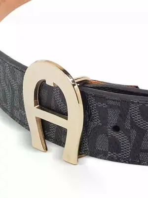 AIGNER Monogram Belt With Logo Buckle