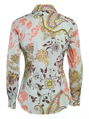 Etro Paisley-print Long-sleeved Shirt - Blue