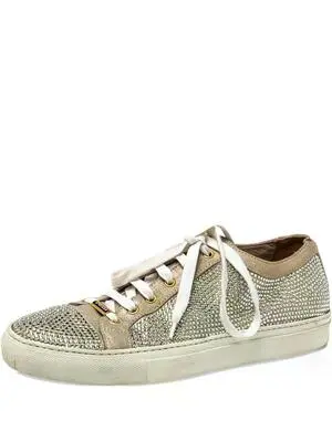 LE SILLA Crystal-embellished Leather Sneakers