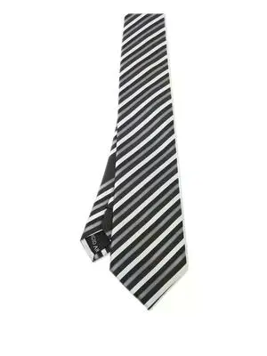 Giorgio Armani Striped Silk Tie - Black