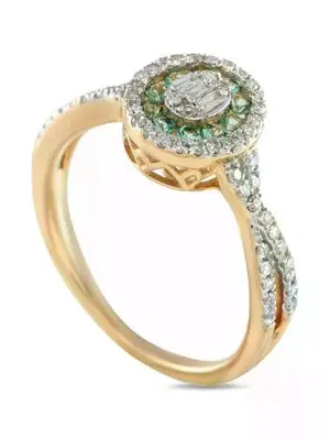 LB EXCLUSIVE 14k Yellow Diamond, And Emerald Ring - Gold