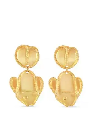 SUSAN CAPLAN 1980s Fish-motif Clip-on Earrings - Gold