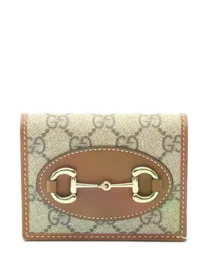 Gucci 2020s Horsebit 1955 Gg Supreme Wallet - Brown