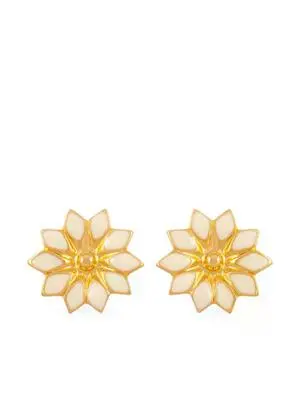 SUSAN CAPLAN 1990s Floral Stud Earrings