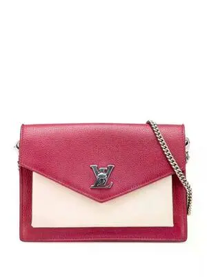 LOUIS VUITTON 2019 Bicolor Leather Mylockme Chain Pochette - Brown