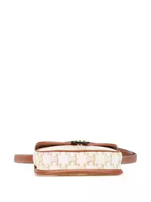 Celine 2002 Mini Triomphe Coated Canvas Besace Crossbody Bag - Brown