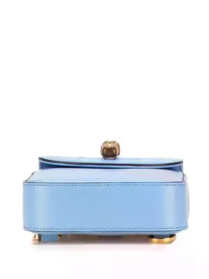 Gucci Mini Calfskin Bamboo Top Handle Satchel - Blue