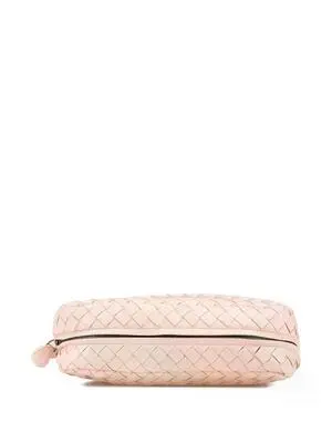 Bottega Veneta 2012-2024 Leather Intrecciato Chain Flap Crossbody Bag - Pink