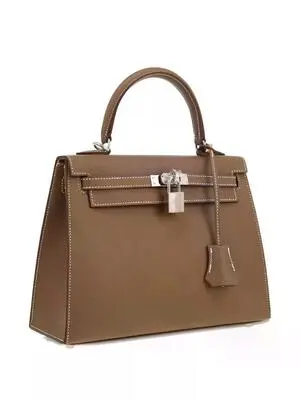Hermès 2025 Kelly 25 Leather Tote - Brown