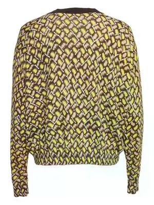 Kenzo V-neck Geometric Pattern Sweater