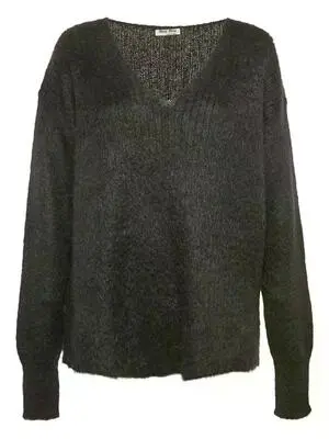 Miu Miu V-neck Ribbed Trim Sweater
