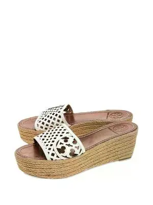 Tory Burch 65mm Leather Wedge Espadrille Sandals