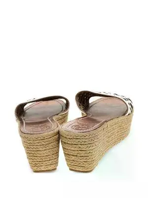 Tory Burch 65mm Leather Wedge Espadrille Sandals