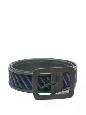 ROMEO GIGLI 1990s Striped Belt - Black