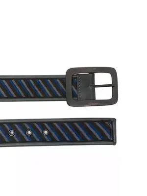 ROMEO GIGLI 1990s Striped Belt - Black