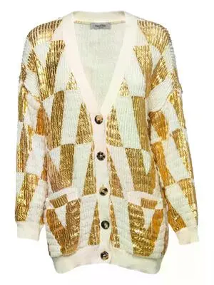 Valentino Garavani Ribbed Sequin Cardigan