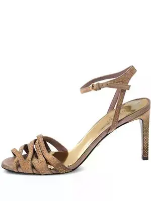 Gucci 85mm Rhinestone-embellished Sandals - Brown