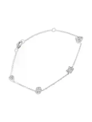 LB EXCLUSIVE 14k White Gold Station Diamond Bracelet - Silver