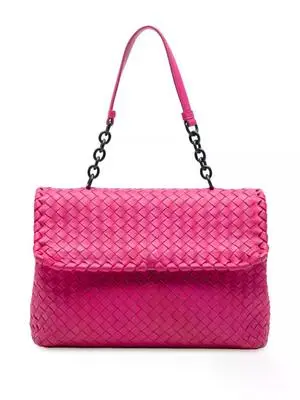 Bottega Veneta Medium Nappa Intrecciato Olimpia Shoulder Bag - Pink