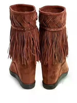 LE SILLA Fringed Woven Boots