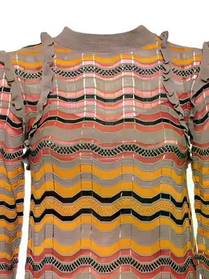 Missoni Wave Ruffle Midi Dress - Neutrals