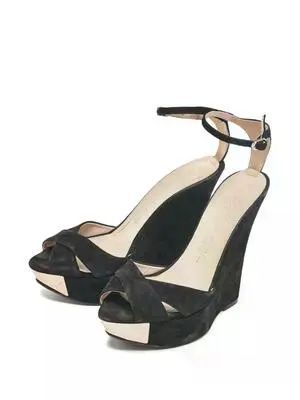 LE SILLA 140mm Suede Wedge Sandals