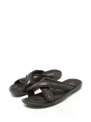 LOUIS VUITTON Logo-embossed Leather Sandals