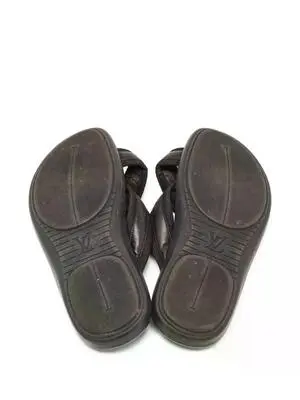 LOUIS VUITTON Logo-embossed Leather Sandals