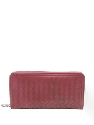 Bottega Veneta 2012-2025 Nappa Intrecciato Zip Around Wallet Long Wallets - Red