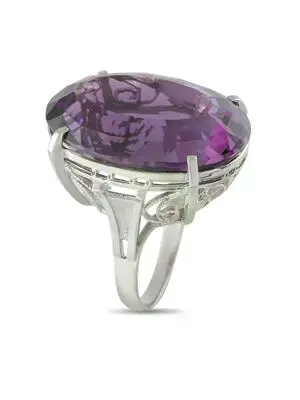 LB EXCLUSIVE Platinum Amethyst Cocktail Ring