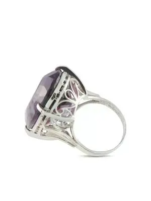 LB EXCLUSIVE Platinum Amethyst Cocktail Ring