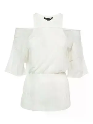 ALEXANDER WANG Off-shoulder Ribbed-hem Blouse