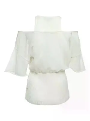 ALEXANDER WANG Off-shoulder Ribbed-hem Blouse